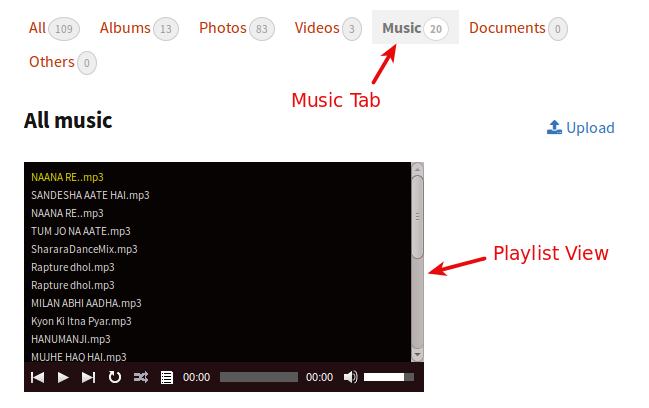 playlist view for music tab - Blogger To WordPress